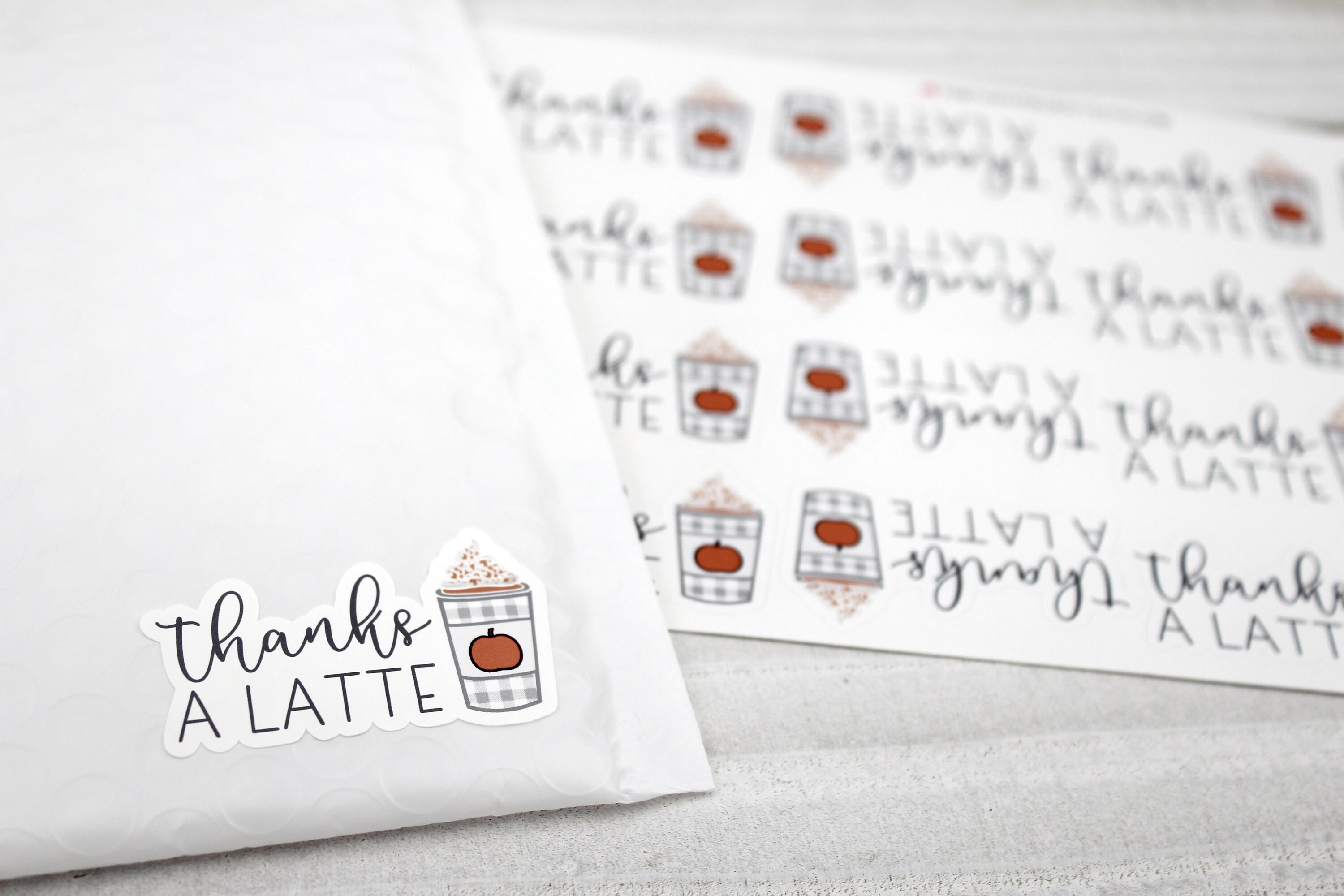 Thanks A Latte Sticker Pumpkin Spice Latte Fall Stickers | Etsy