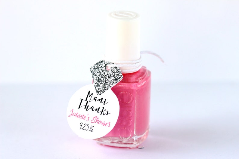Personalized Nail Polish Favor Tags Mani Thanks Favor Tags - Etsy