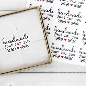 Handmade Just for You, Thank You Stickers Small Business, Handmade Gift ...