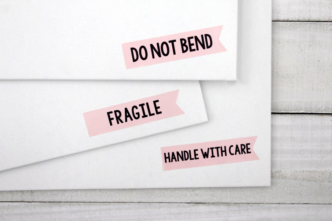Handle With Care Do Not Bend Fragile Shipping Stickers | Etsy