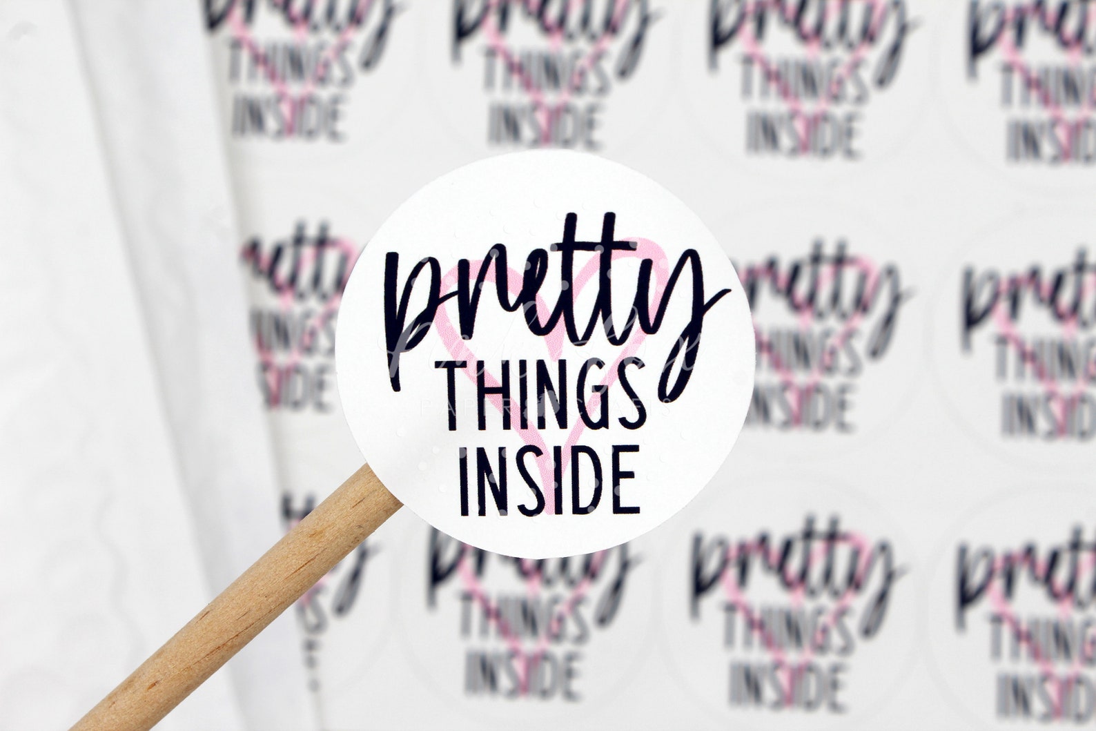 Pretty Things Inside Sticker, Thank You for Shopping Small, Etsy Shop ...