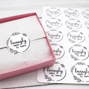 Lovingly Made by Hand, Etsy Sticker, Handmade Gift, Shipping Sticker ...