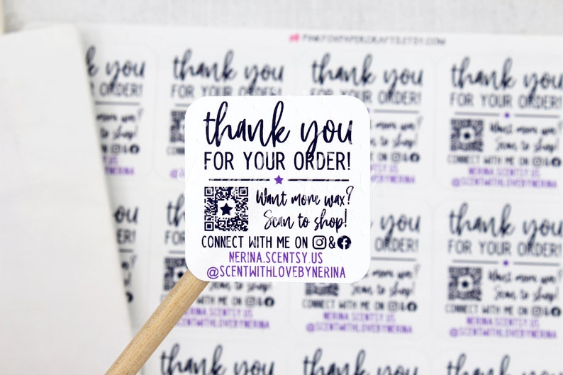 Thank You for Your Order QR Code Scan to Shop Candle Wax - Etsy