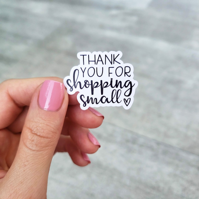 Thank You for Shopping Small, Etsy Shop Sticker, Thank You Happy Mail ...