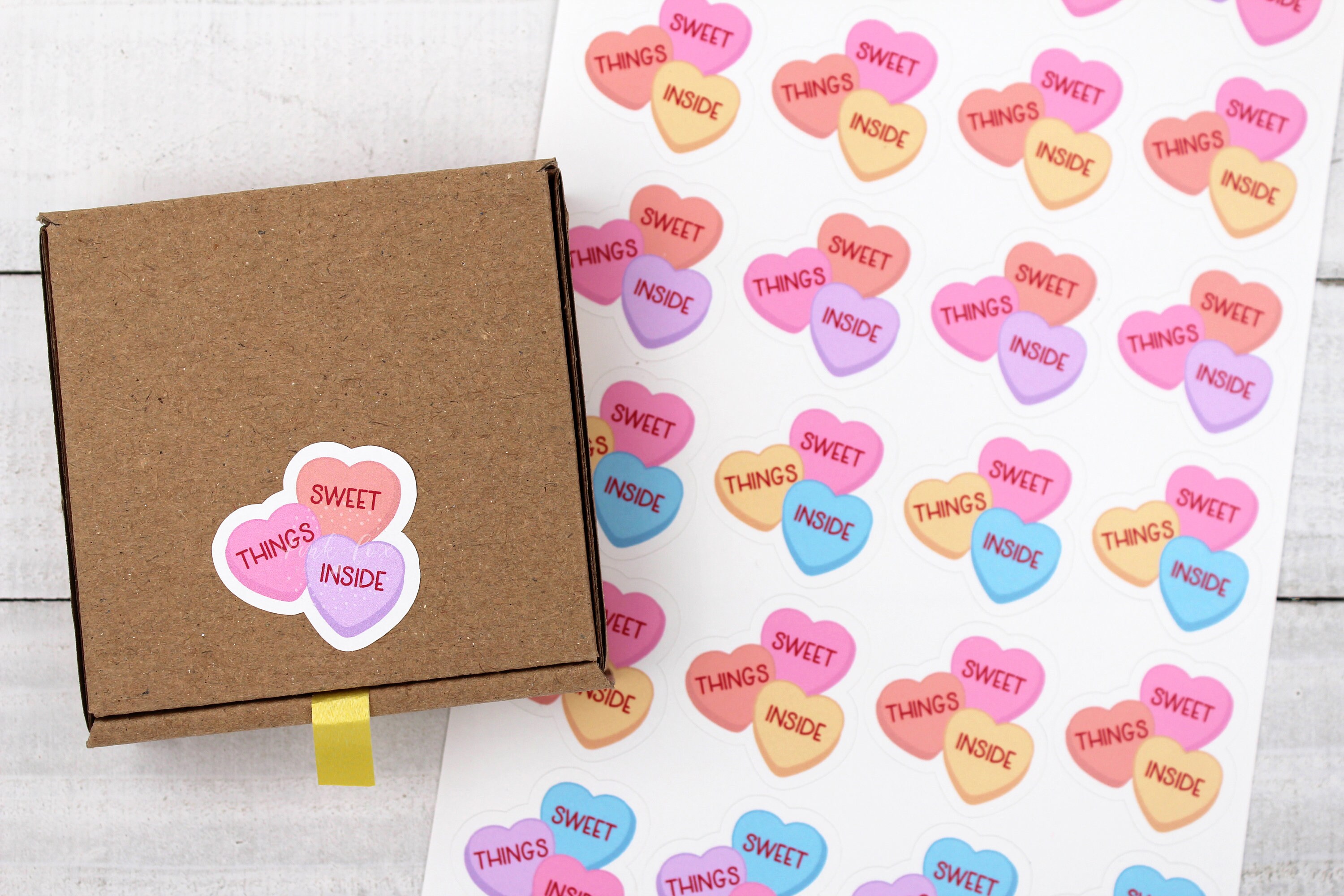 Sweet Things Inside Conversation Heart Stickers Thank You For | Etsy