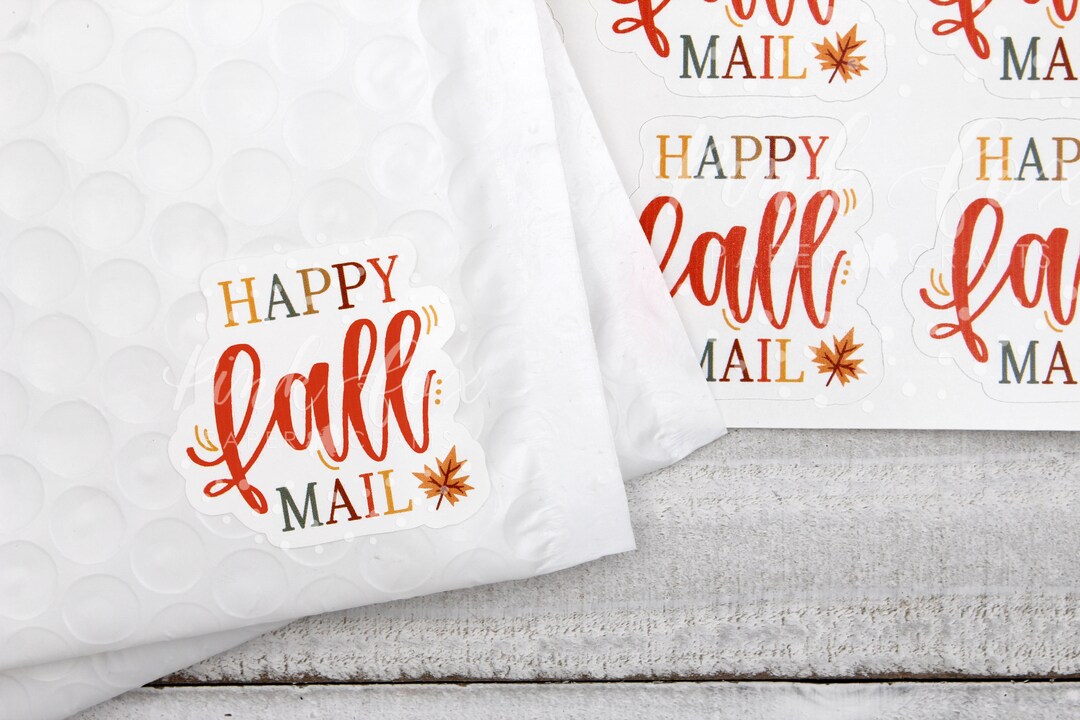 Happy Fall Mail! Fall Stickers, Fall Happy Mail Sticker, Autumn ...