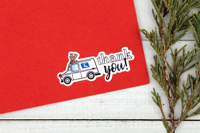 Holiday Thank You USPS Stickers Mail Carrier Mailman Post - Etsy