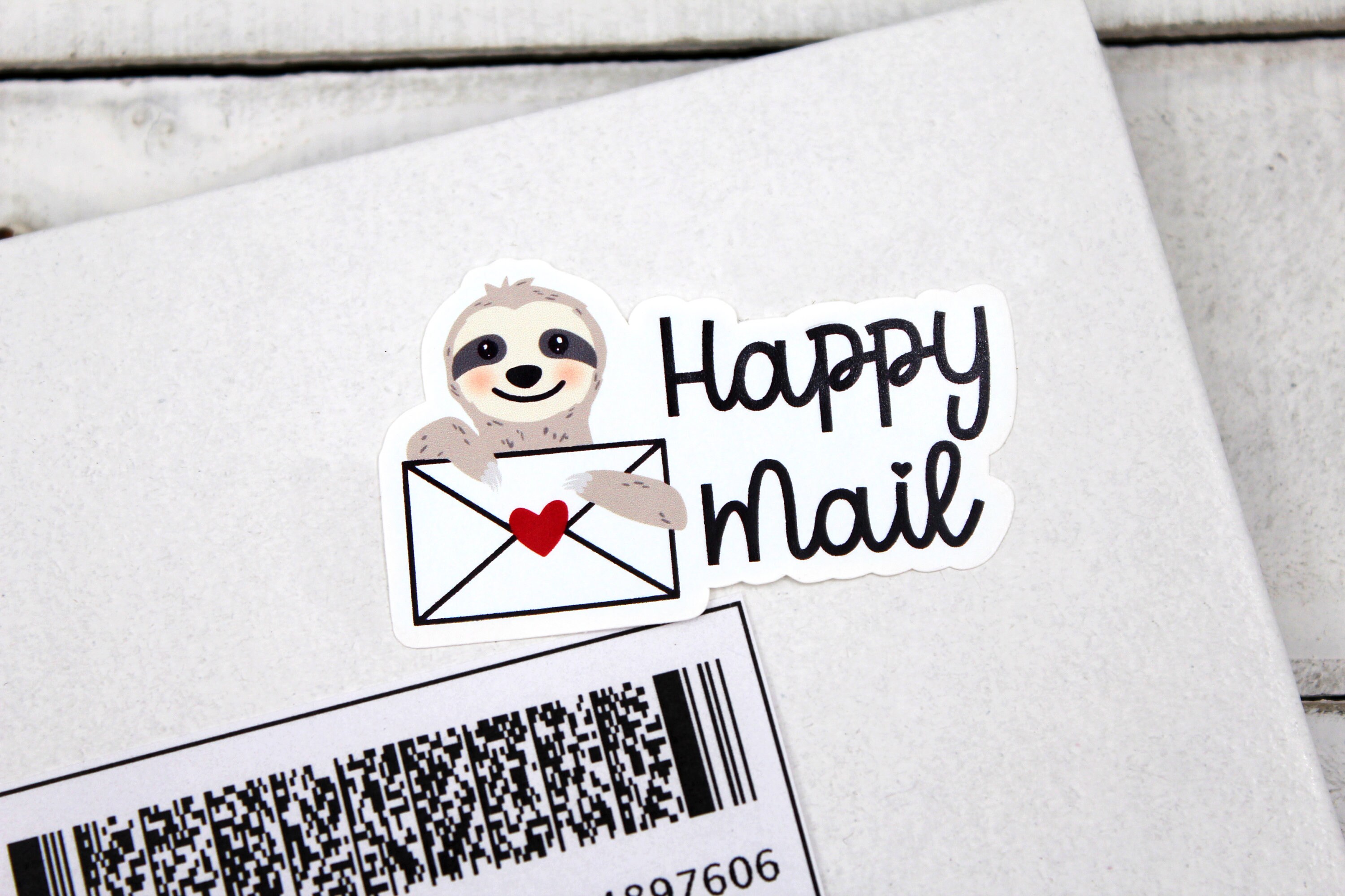 Sloth Happy Mail Stickers Cute Sloth Mail Sticker Thanks for | Etsy