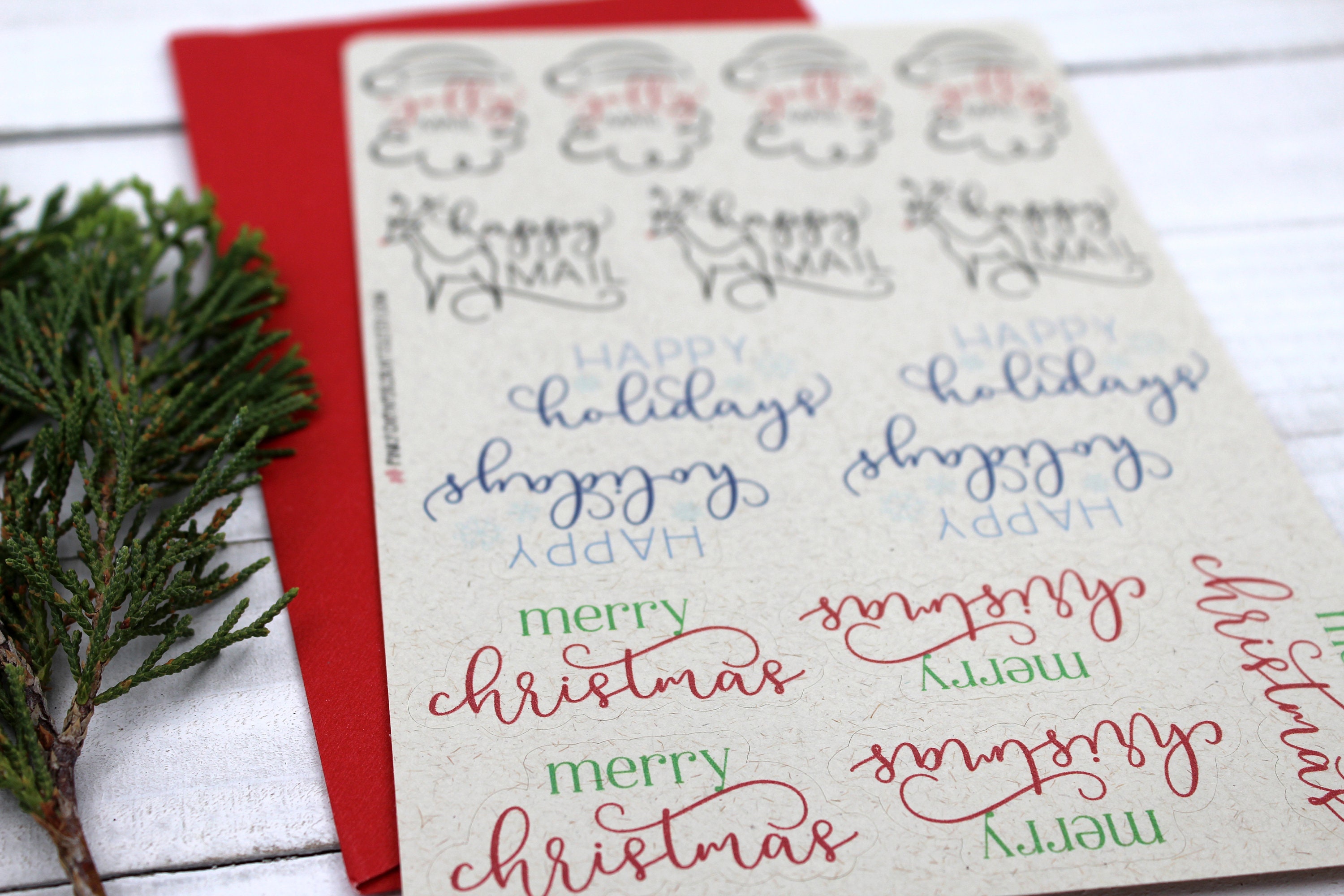 Christmas 32 Sample Sticker Pack, Happy Mail Stickers, Christmas Card ...