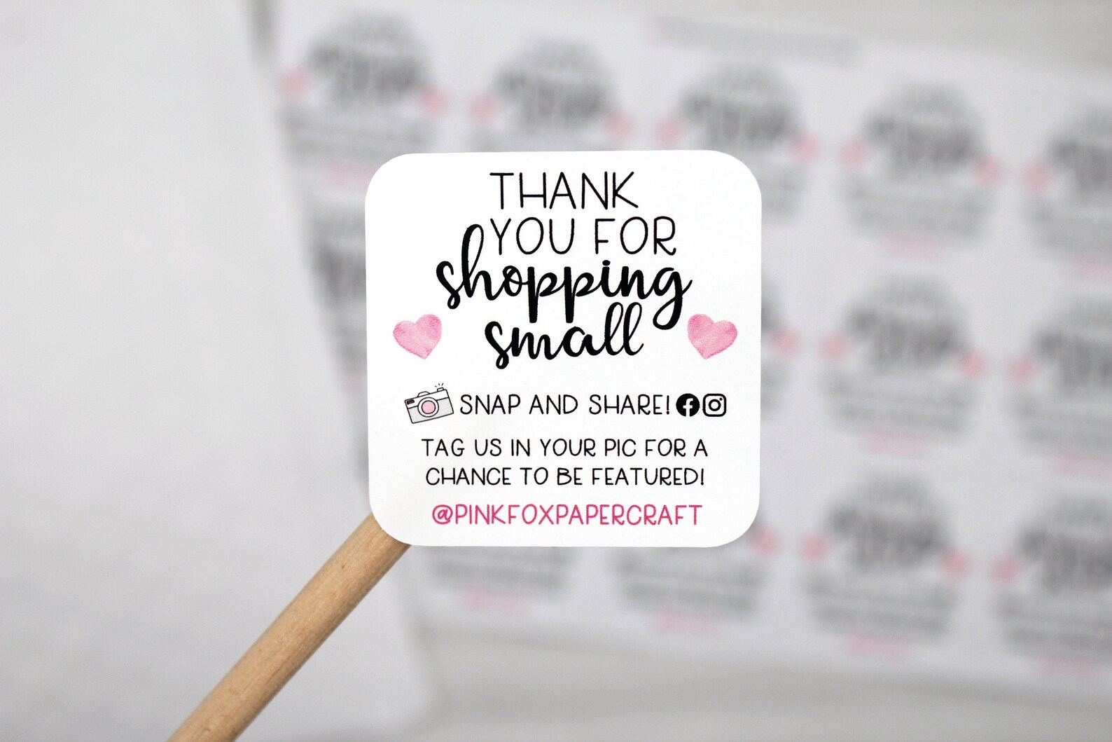 Thank You for Shopping Small Etsy Shop Stickers Snap and - Etsy