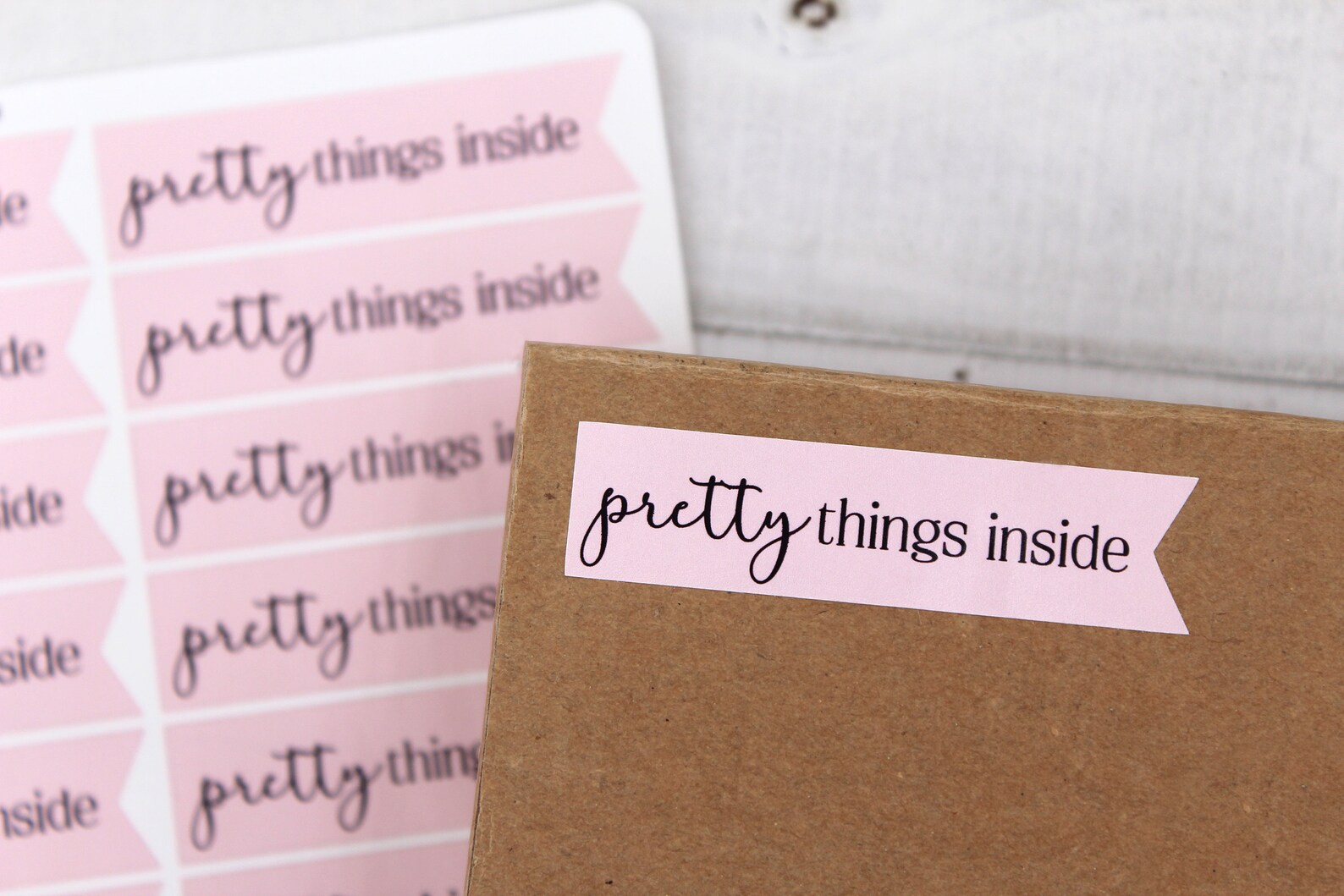 Pretty Things Inside Stickers Pink Happy Mail Sticker Thank - Etsy