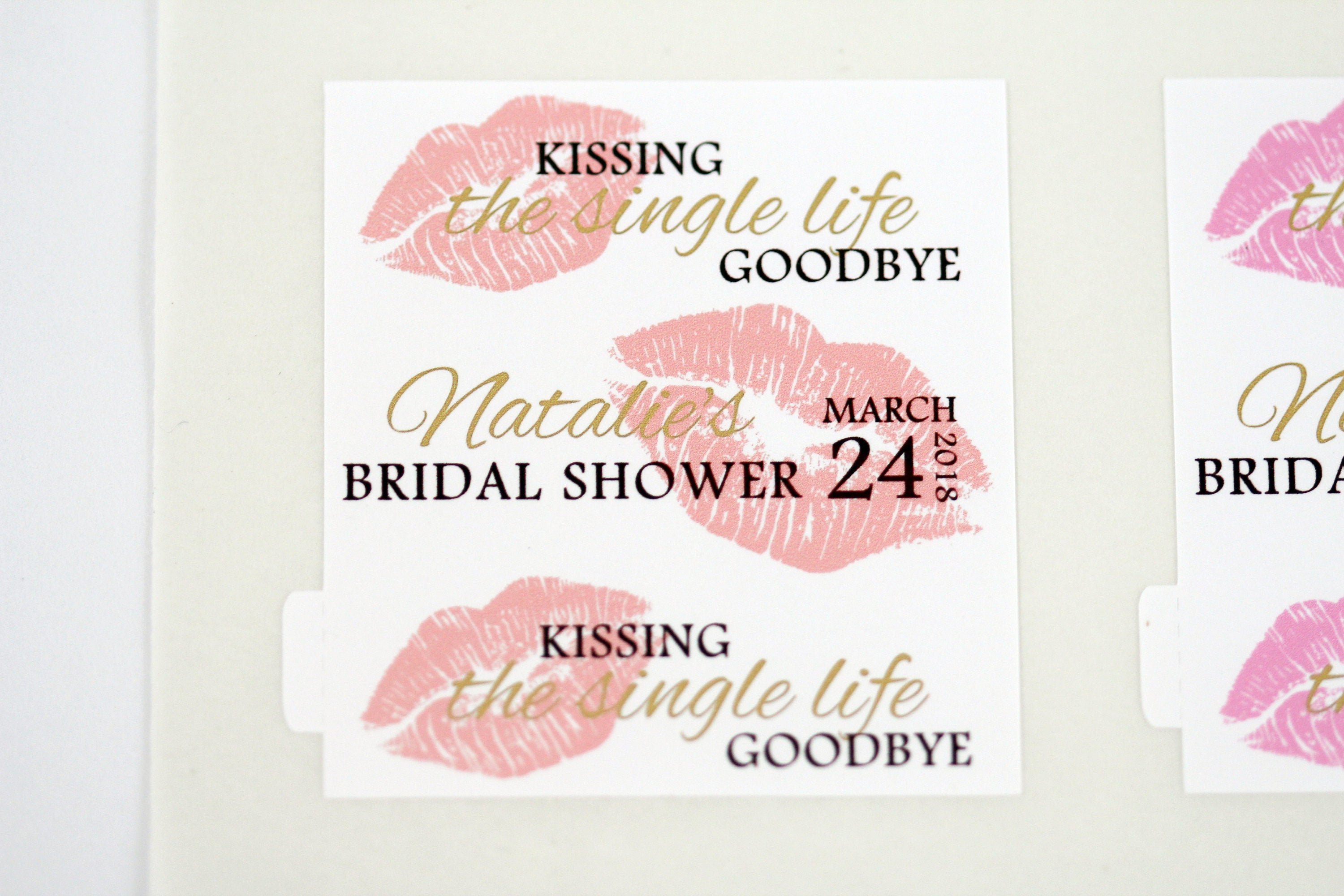 Lip balm Kissing the Single Life Goodbye Favor Sticker Custom | Etsy