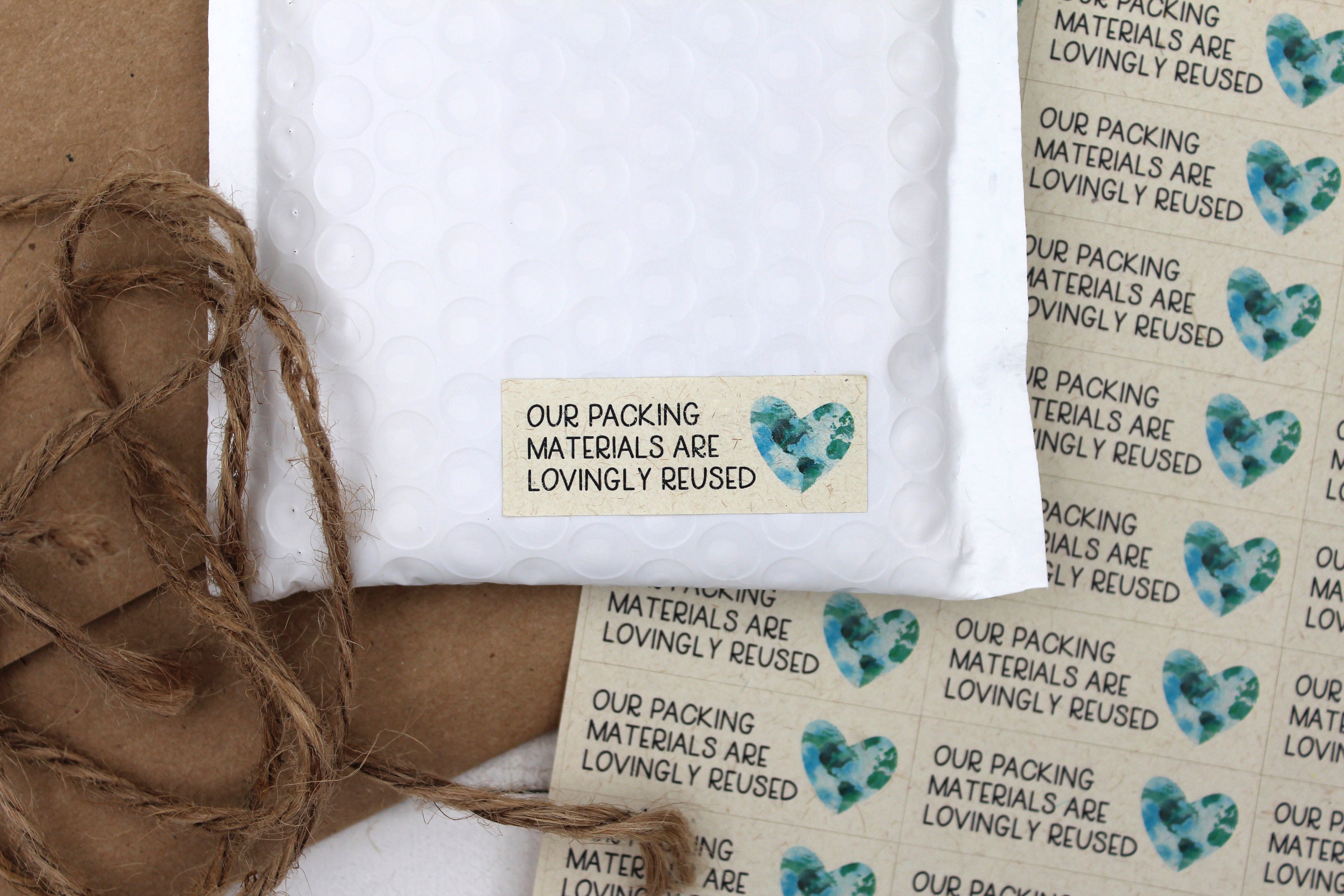 Our Packing Materials Are Lovingly Reused Recycled Stickers | Etsy