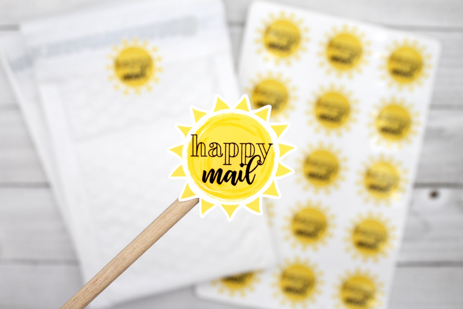 Sunshine Happy Mail Sticker, Shipping Sticker Mail Sticker, Sending ...