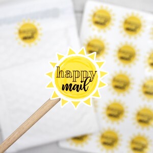 Sunshine Happy Mail Sticker, Shipping Sticker Mail Sticker, Sending ...