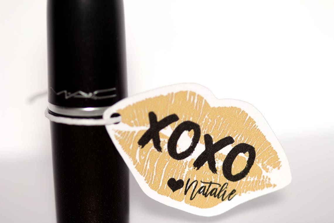 XOXO Lip Stick Lip Balm Chapstick Favor Tags, Birthday Tag ...