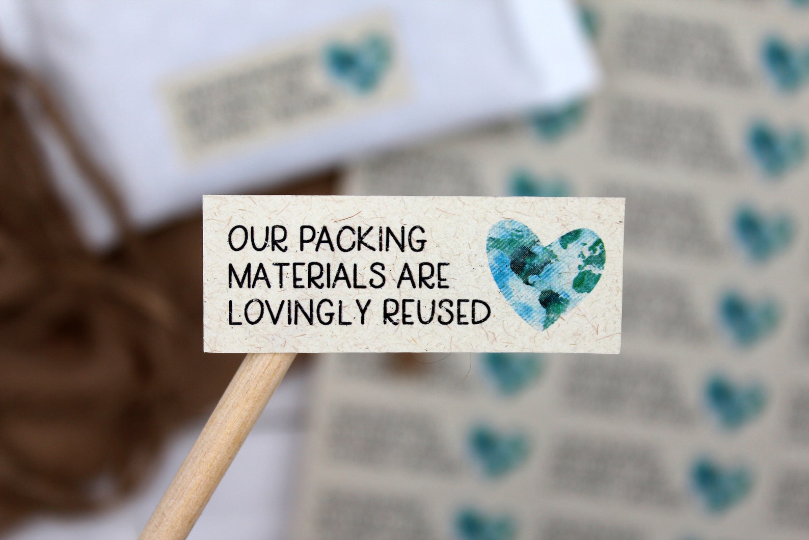 Our Packing Materials Are Lovingly Reused Recycled Stickers | Etsy
