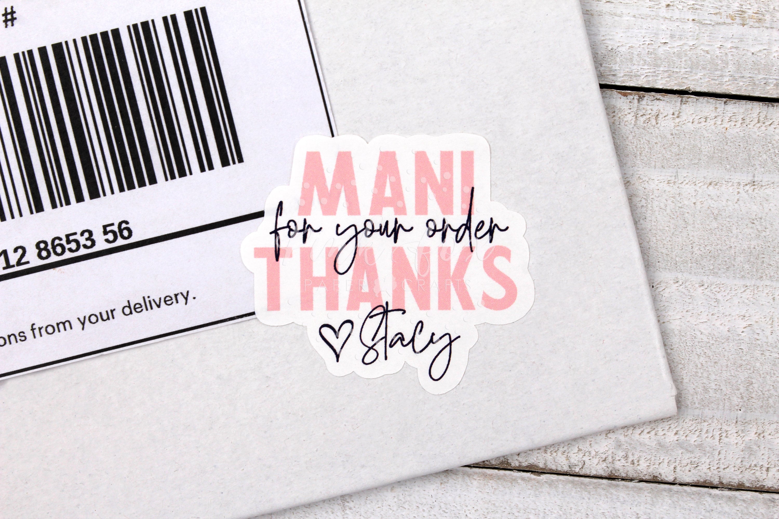 Personalized Mani Thanks for Your Order Sticker, Nail Rep Sticker ...