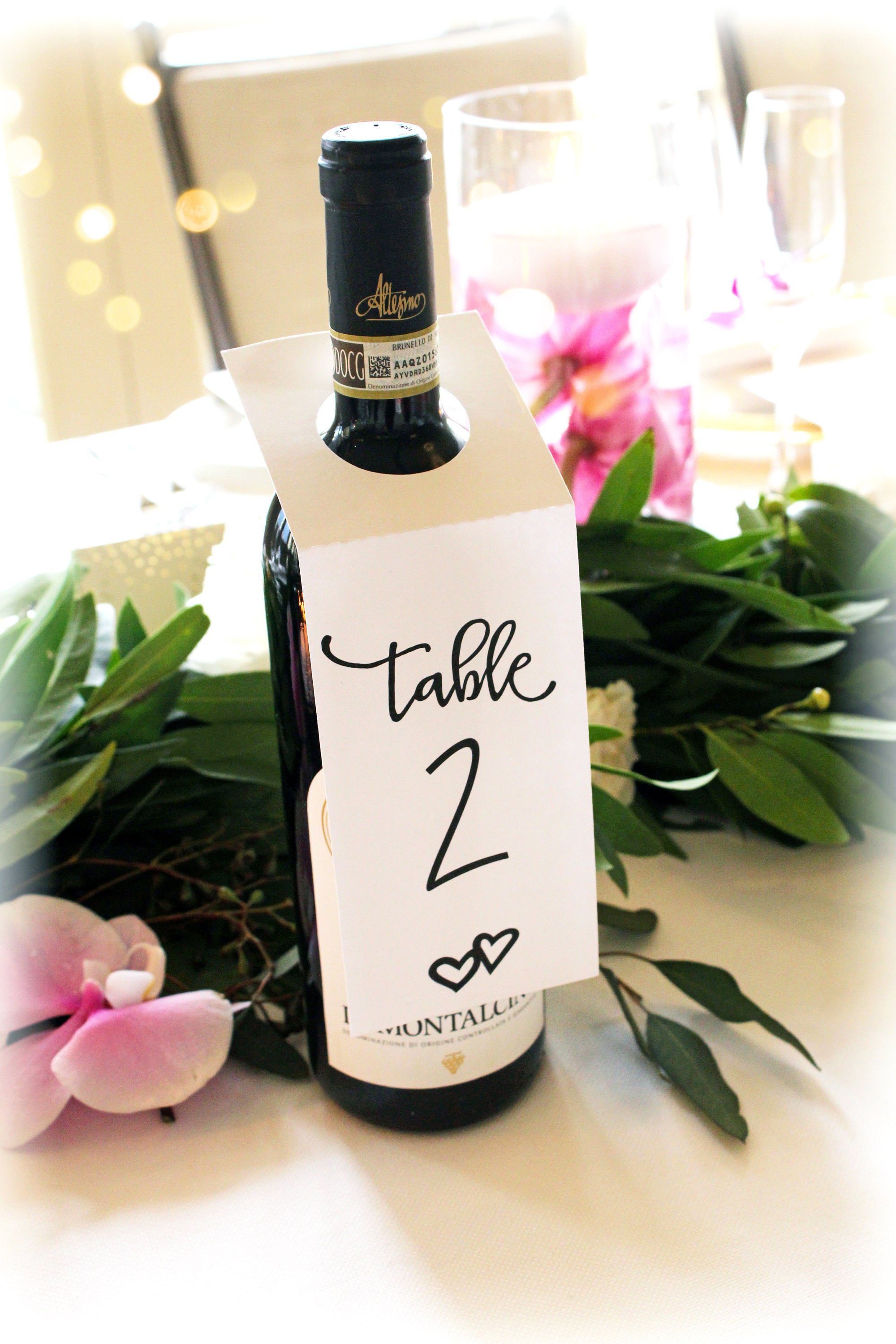 Table Numbers Wine Tag Table Numbers Wine Table Numbers | Etsy