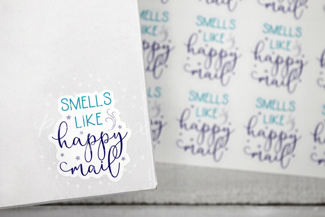 Smells Like Happy Mail Stickers, Small Business Stickers, Essential Oil ...