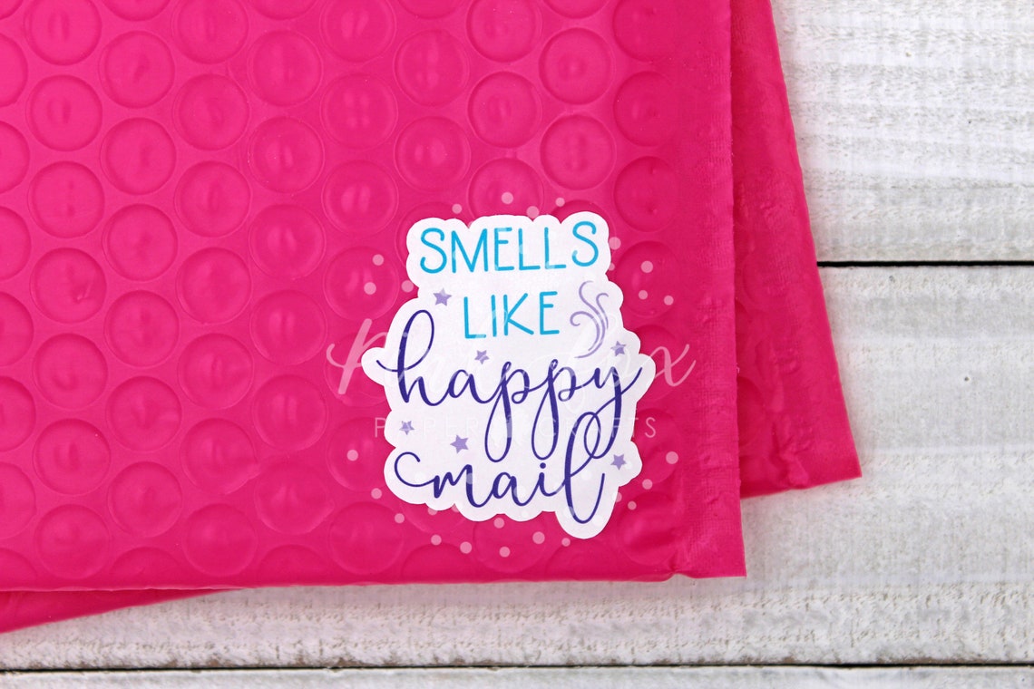 Smells Like Happy Mail Stickers, Small Business Stickers, Essential Oil ...
