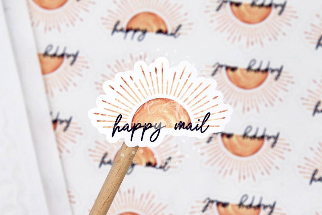 Sun Happy Mail Sticker, Sunrise Packaging Sticker Mail Sticker, Sending ...