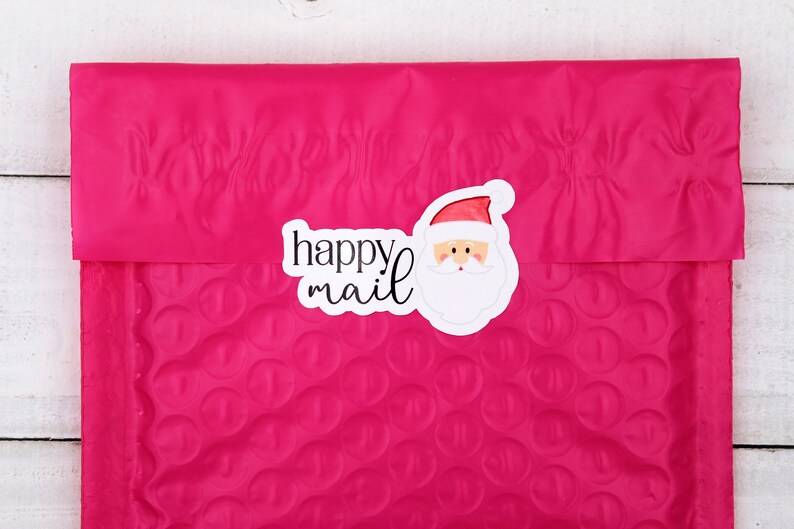 Santa Happy Mail Stickers, Christmas Card Sticker, Holiday Small ...