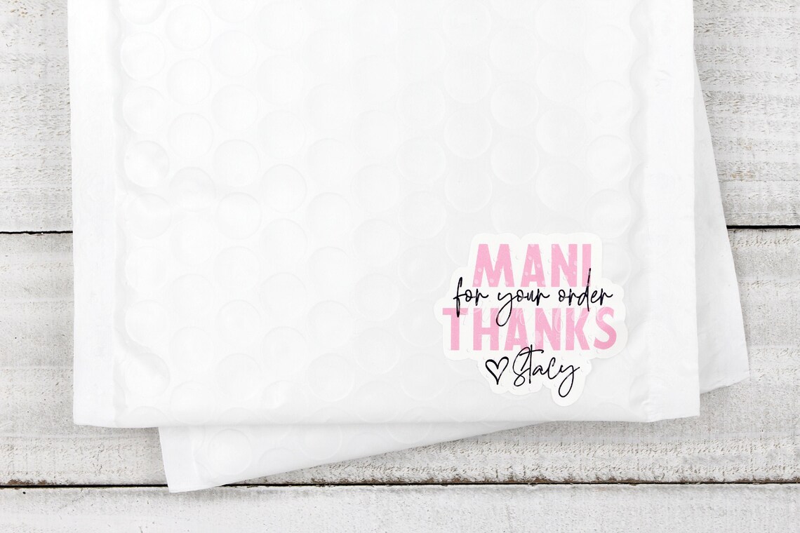 Personalized Mani Thanks for Your Order Sticker, Nail Rep Sticker ...