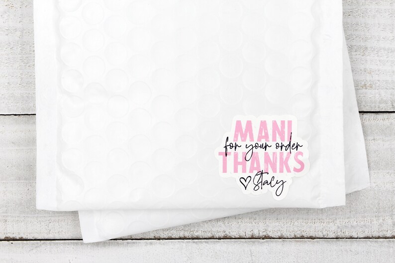 Personalized Mani Thanks for Your Order Sticker, Nail Rep Sticker ...
