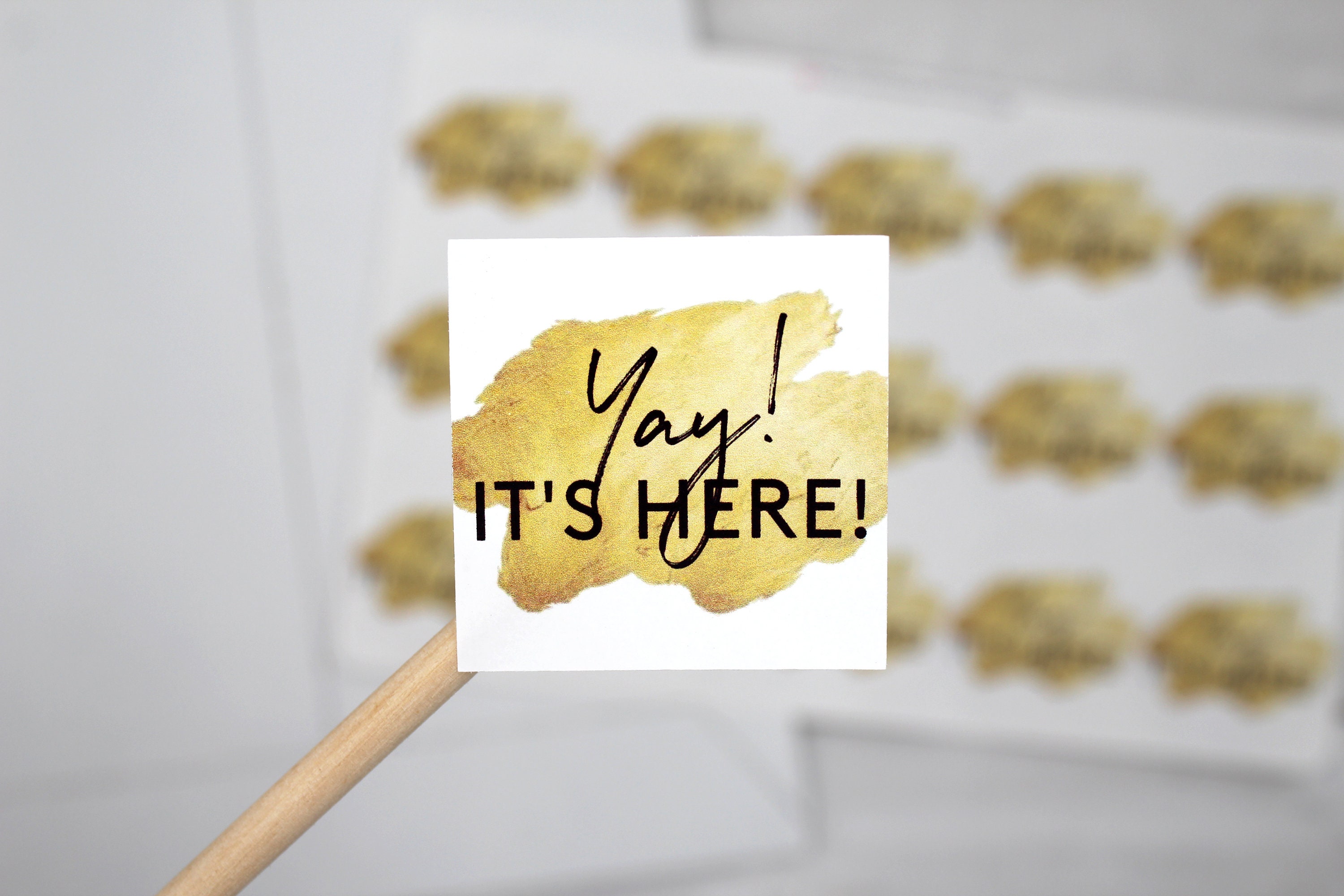 Yay It's Here Gold Sticker Happy Mail Small Shop | Etsy