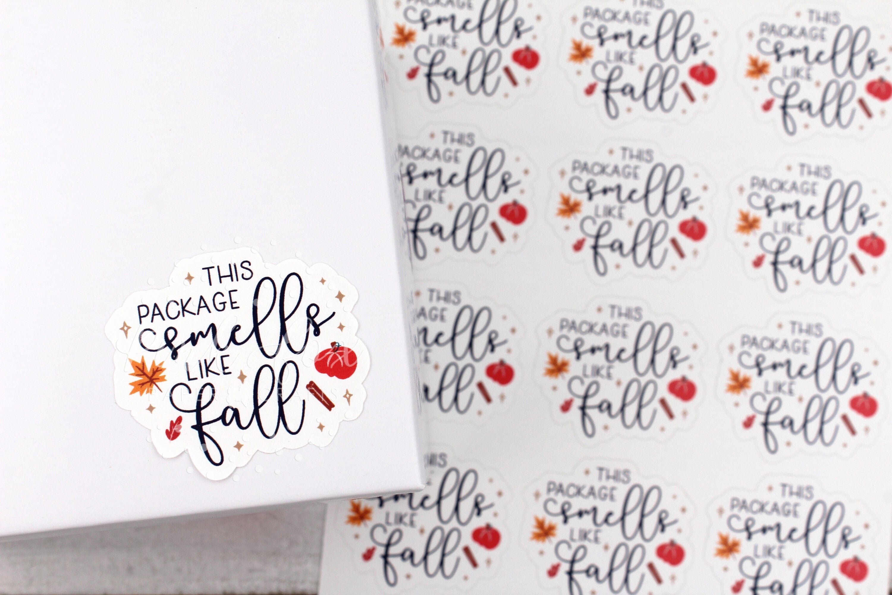 This Package Smells Like Fall Happy Mail Stickers Essential - Etsy