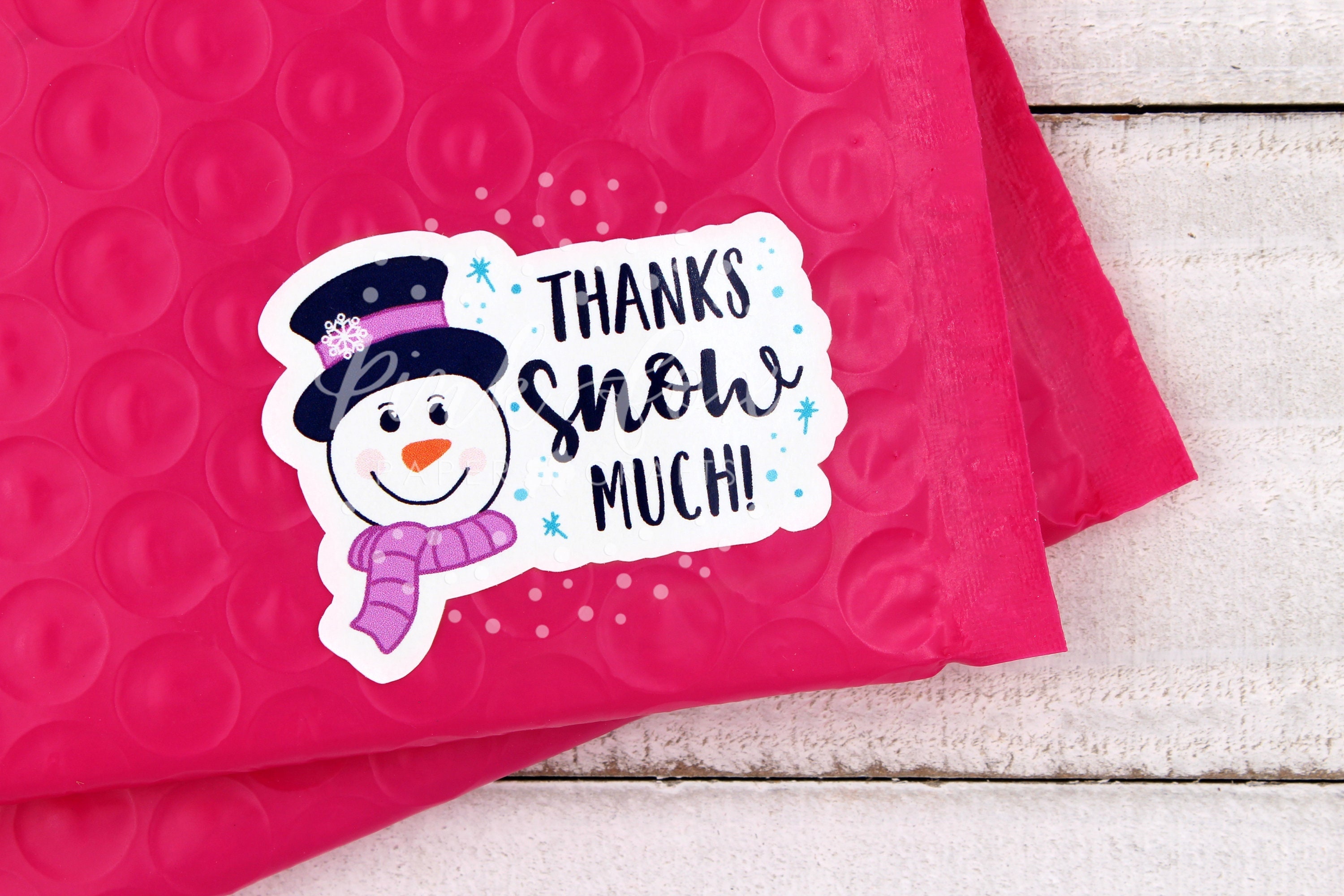 Thanks Snow Much Stickers Snowman Thank You Sticker Small - Etsy