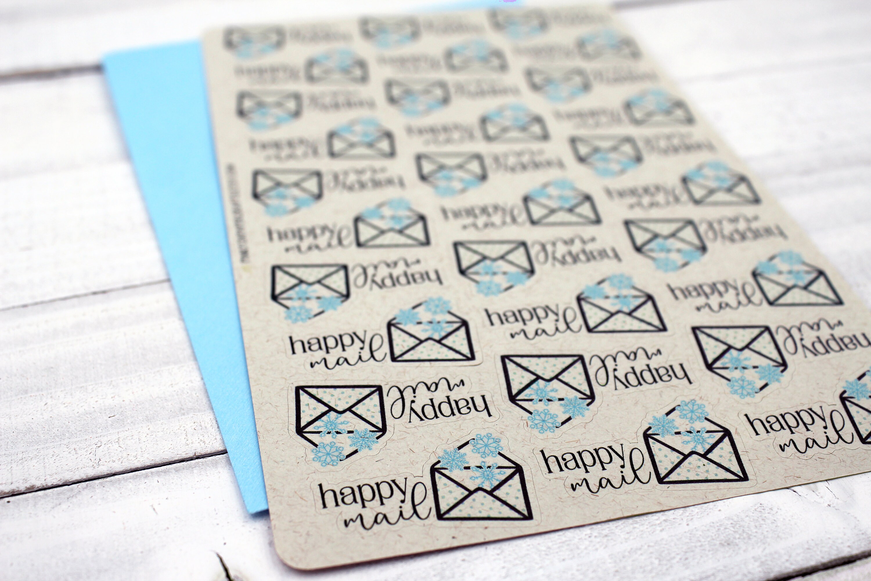 Winter Snowflake Happy Mail Stickers Thank You Stickers | Etsy