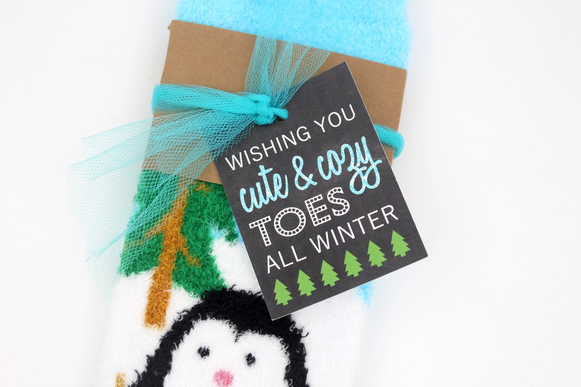 Christmas Sock Gift Tags and Nail Polish Tags Cute and Cozy | Etsy