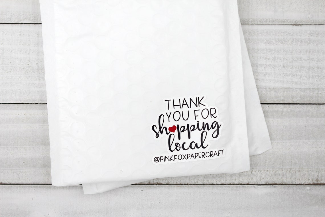 Thank You for Shopping Local Sticker, Thank You Stickers for Small ...
