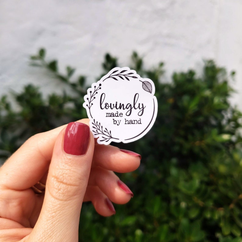 Lovingly Made by Hand, Etsy Sticker, Handmade Gift, Shipping Sticker ...