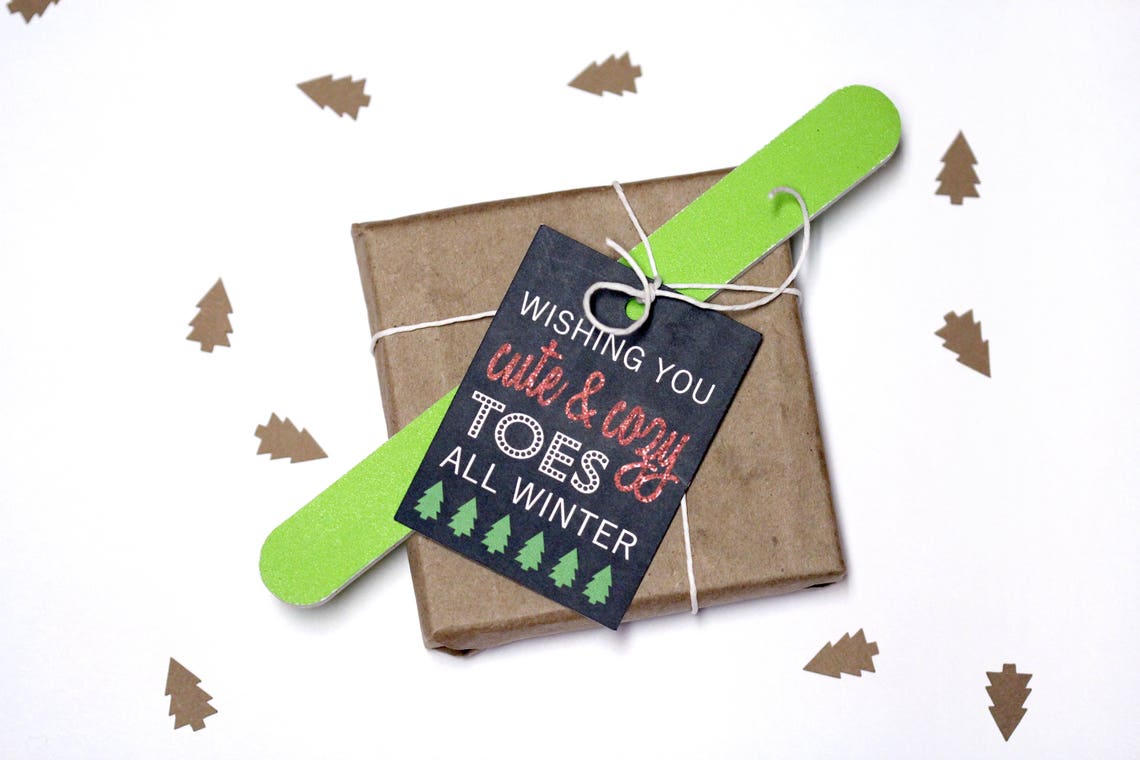 Christmas Sock Gift Tags and Nail Polish Tags Cute and Cozy | Etsy