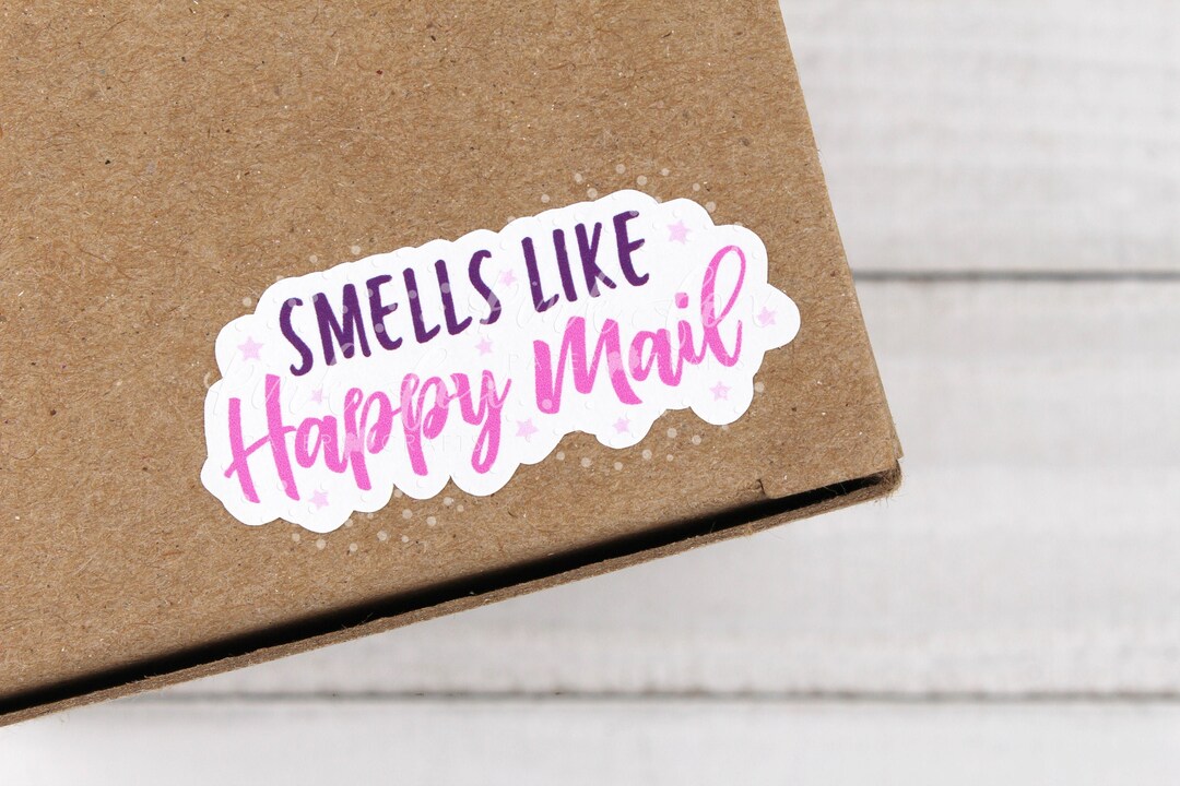 Smells Like Happy Mail Stickers, Small Business Stickers, Essential Oil ...