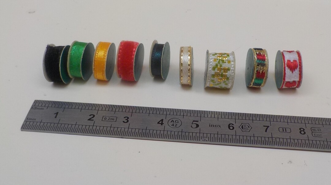 Spool of Miniature Ribbon 1/12th - 9 Colors to Choose From - Etsy