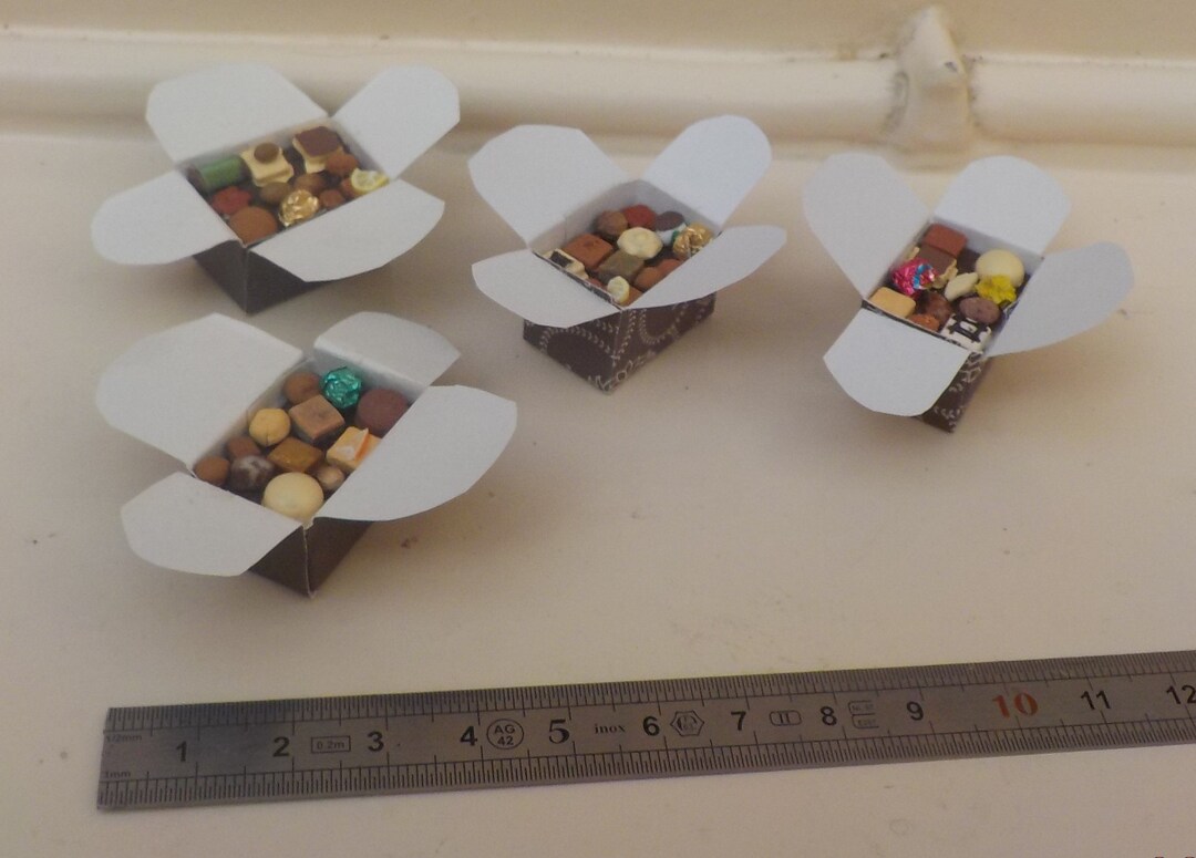 Miniature Chocolate Boxes 1/6th 1/12th 4 Models to Choose From brown - Etsy