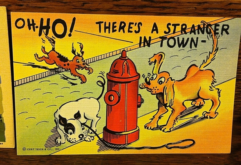 Three Humorous 1940s Vintage Postcards ~unused ~brightly Colored ...