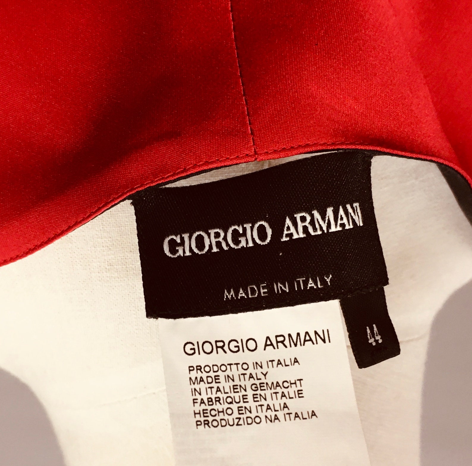 Vintage Giorgio Armani Red and Black Silk Satin Top Made in Italy ...