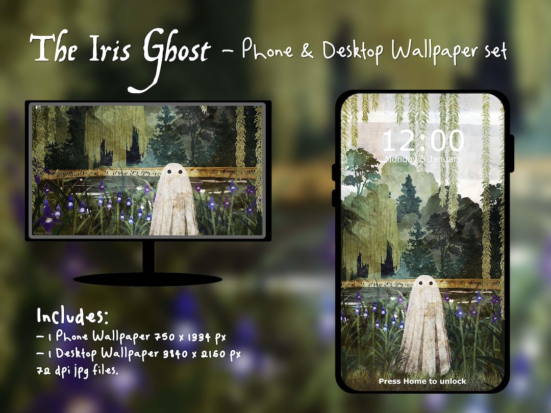 The Iris Ghost - Desktop & Phone Wallpaper Set - Etsy