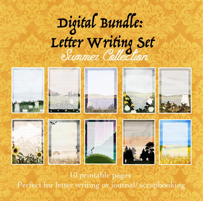 Letter Writing Stationery - Digital Bundle Printable Pages - Summer - Etsy
