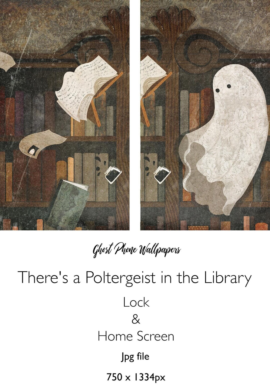 Ghost Phone Wallpapers - Poltergeist Set - Etsy