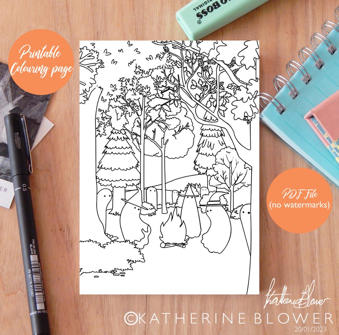 Coven Printable Digital Colouring Book Page - PDF File - Etsy