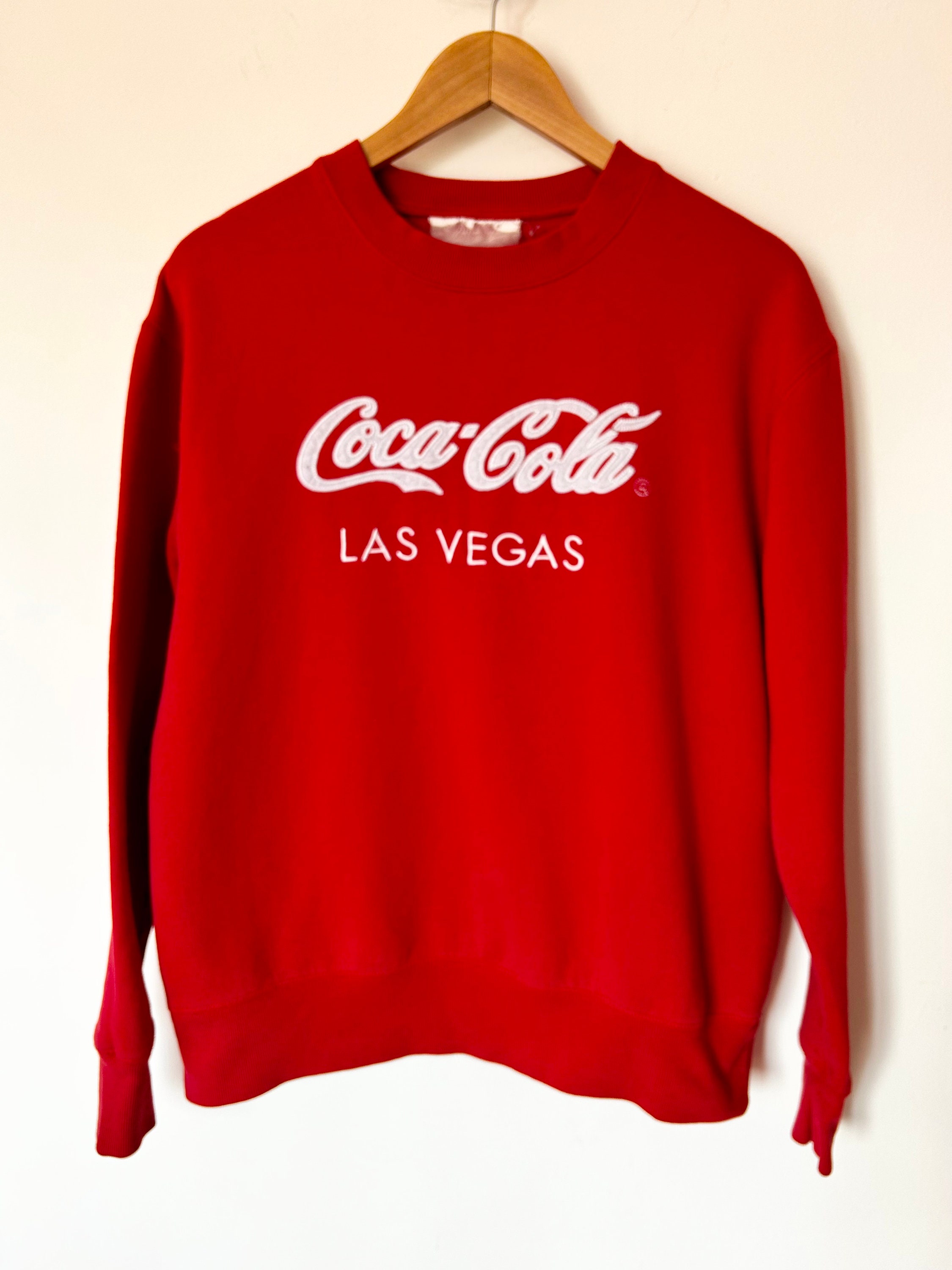 Vintage Coca Cola Logo Embroidered Red Sweatshirt Felted Logo Cotton ...
