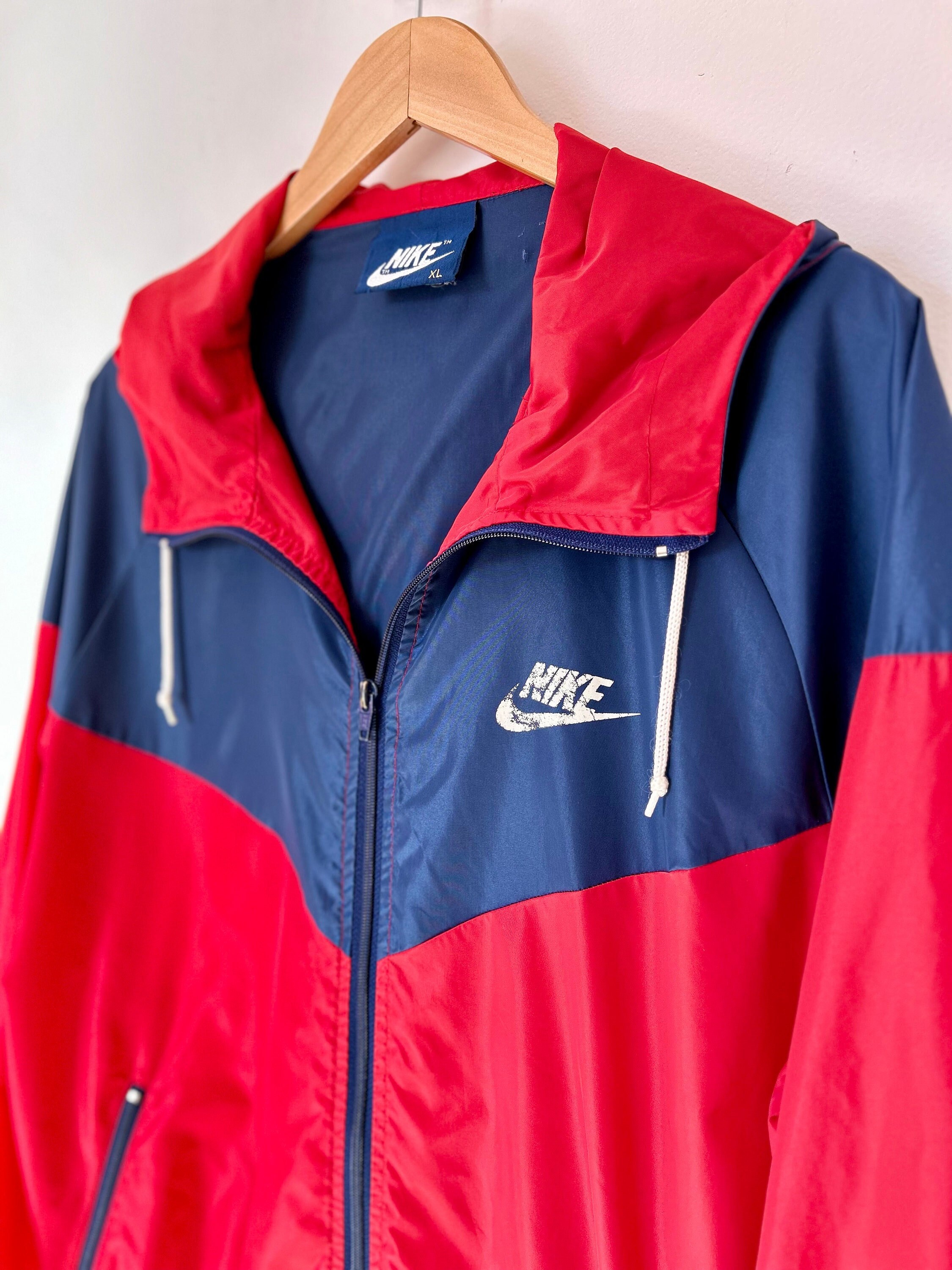 Vintage Nike Windbreaker Jacket Red Blue Nike Jacket Full Zip - Etsy