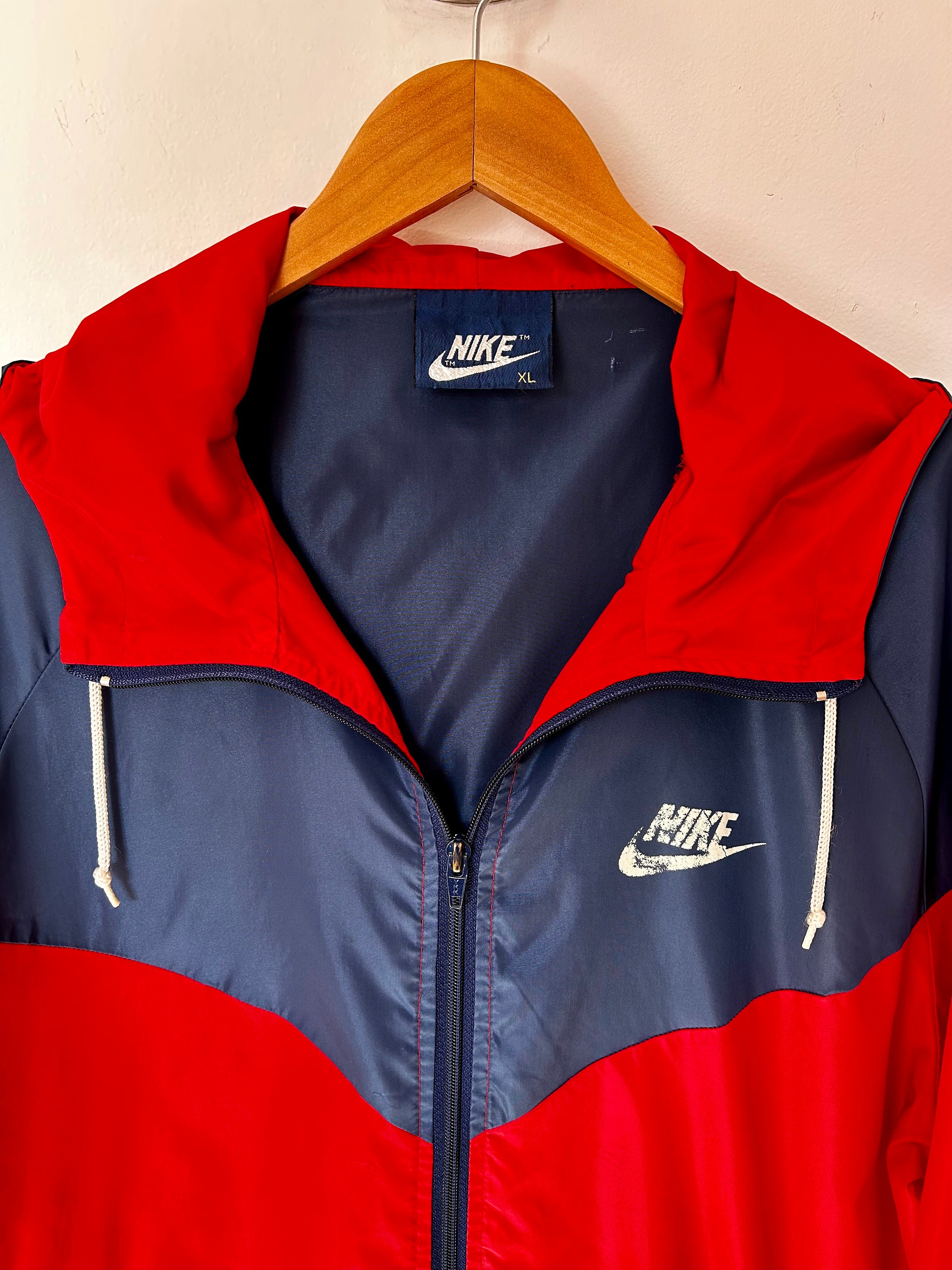 Vintage Nike Windbreaker Jacket Red Blue Nike Jacket Full Zip - Etsy