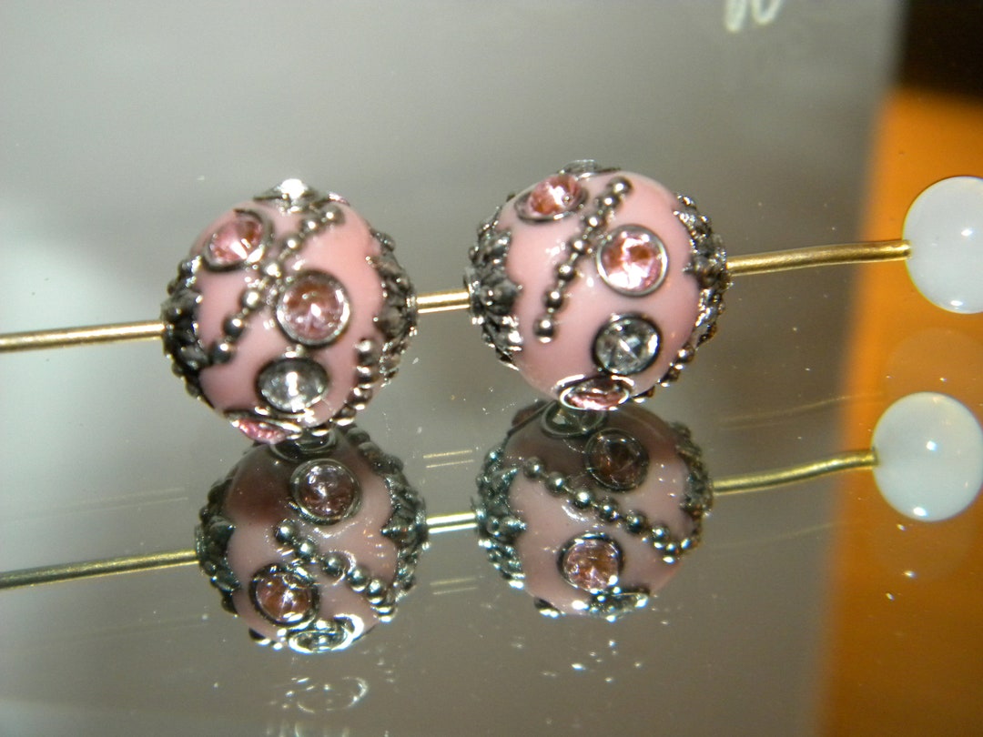 New 2/pc Matching Pink/silver Jesse James Beads Fancy - Etsy